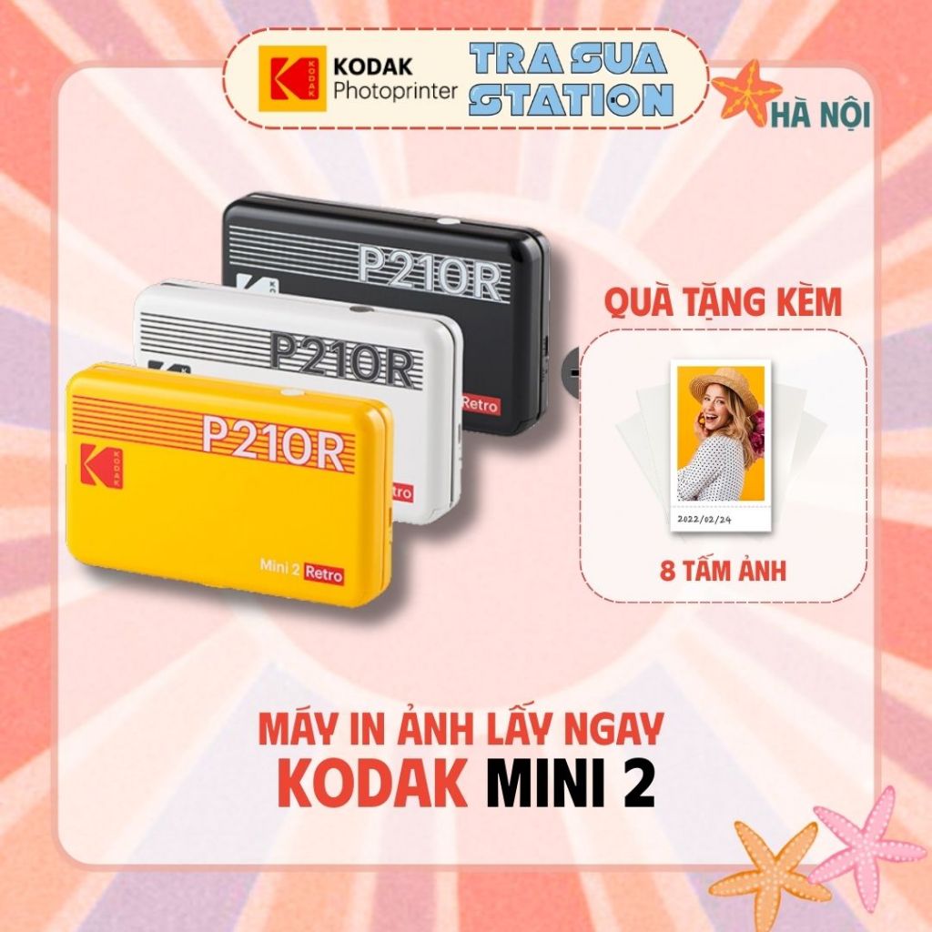 Máy in ảnh Kodak Mini 2 Retro P210R - Hàng chính hãng - Bảo hành 1 năm ...