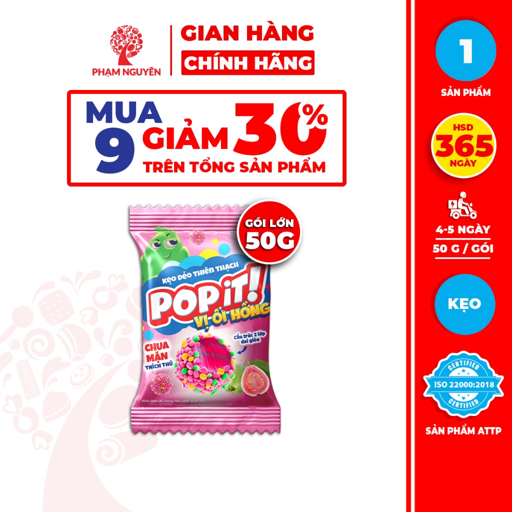 [MUA 9 GIẢM 30%] Gói Kẹo Dẻo Thiên Thạch 6 vị Từ Nước Ép Trái Cây Popit ...