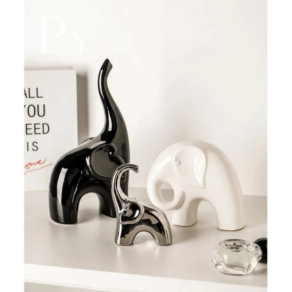 Bộ tượng voi bằng sứ-Decor | Shopee Việt Nam