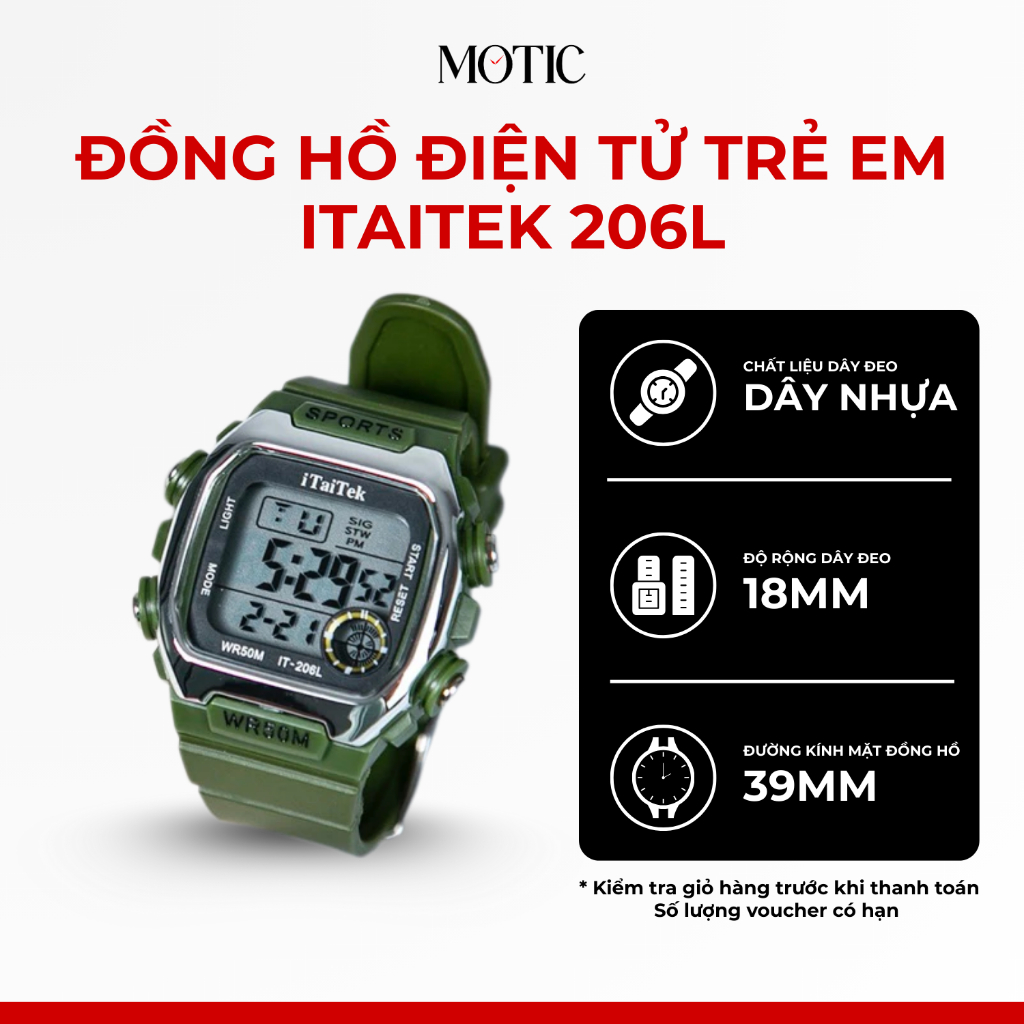 Đồng Hồ Điện Tử Trẻ Em Itaitek 206L – Chính Hãng Cho Bé Trai, Bé Gái ...