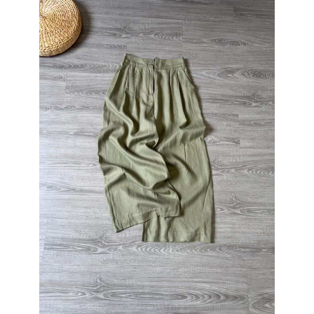 Quần linen ZR màu xanh 2 nút | Shopee Việt Nam