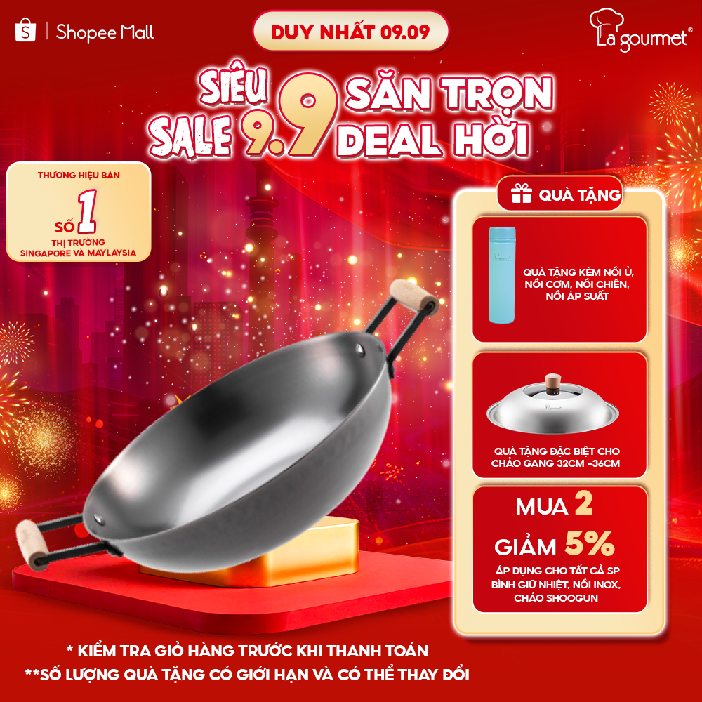 Chảo gang đúc công nghệ mới La gourmet Nitrigan™ 36cm lòng sâu 6L ...
