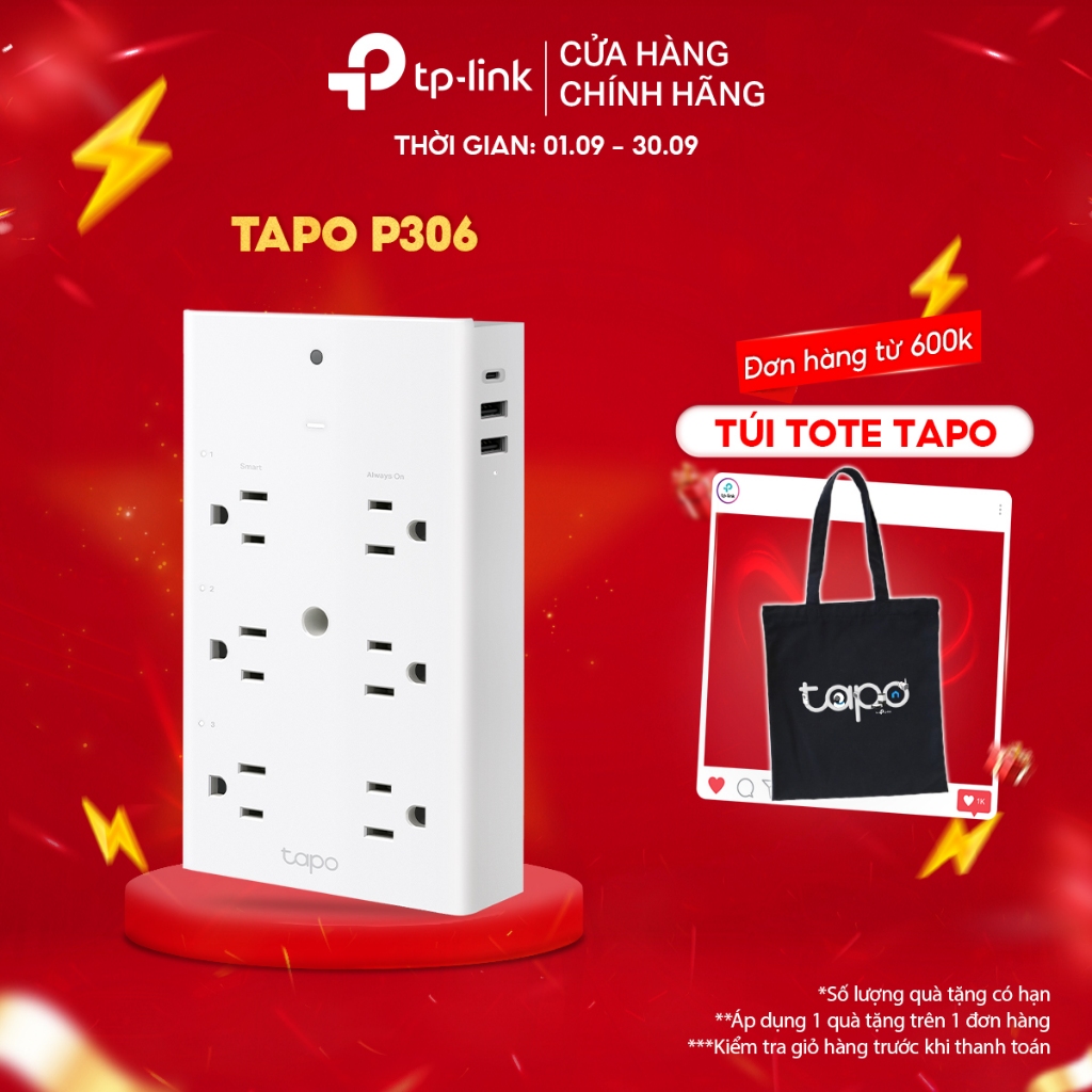 Ổ Cắm Thông Minh TP-Link Tapo P306 9in1 Điều Khiển Bằng Giọng Nói ...