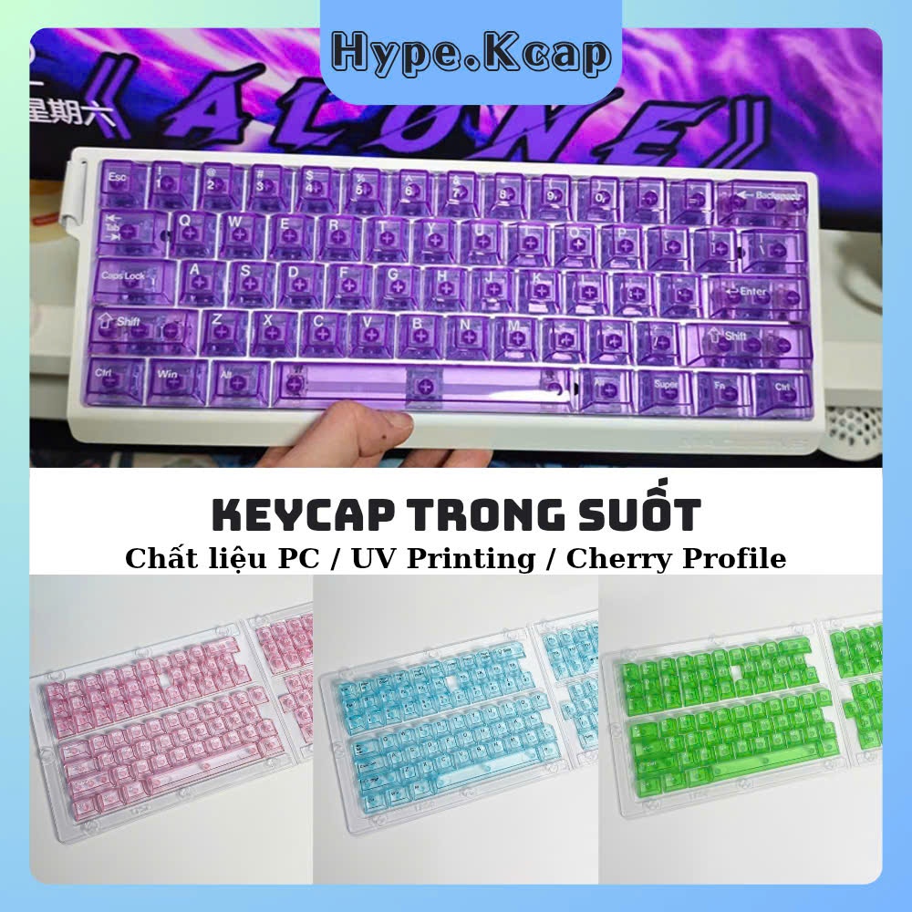 Keycap Trong Suốt Xuyên Led Siêu Đẹp chất liệu PC dành cho bàn phím cơ ...