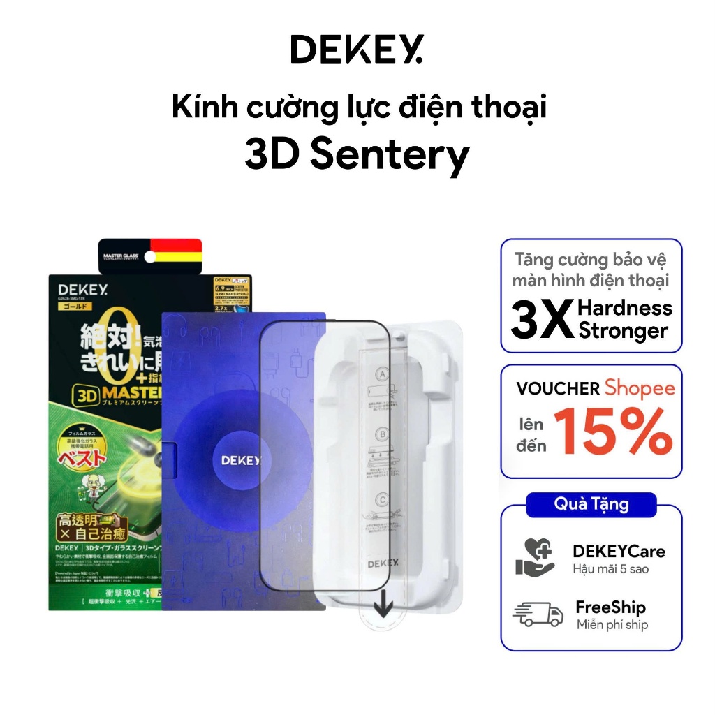 Có Khung Định Hình – DEKEY Master Glass 3D Sentery Kính Cường Lực X-16 ...