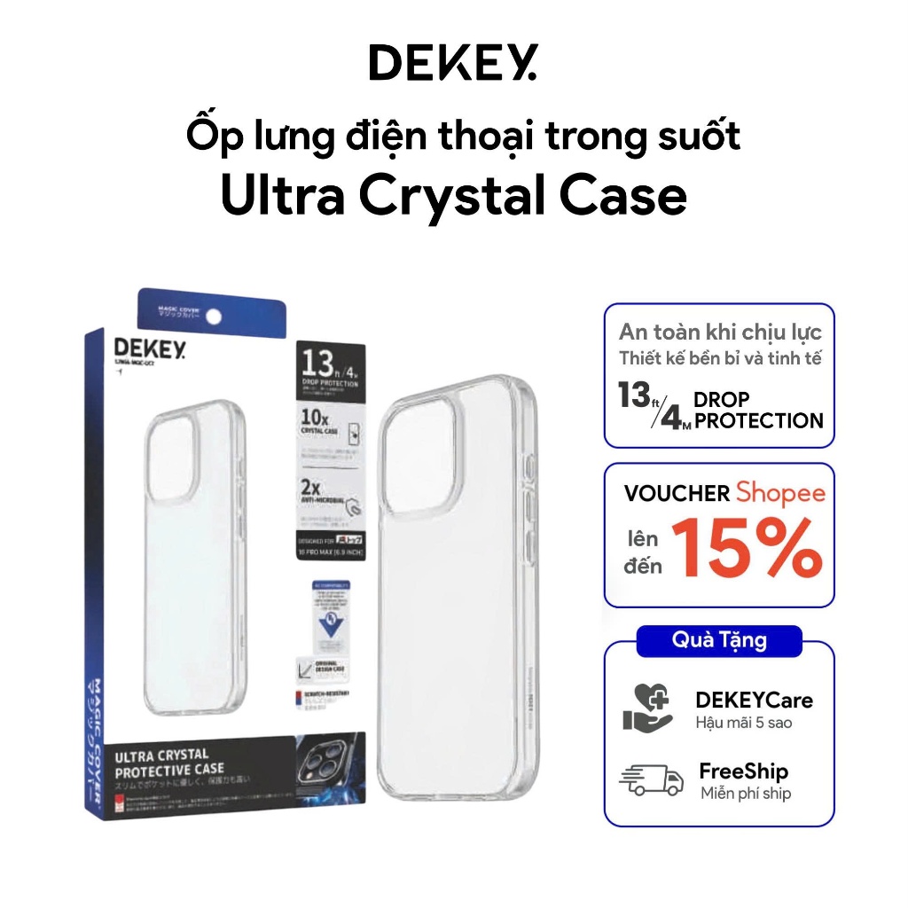 Ốp Lưng DEKEY Magic Cover Ultra Crystal Chống Sốc Cho 15/16 Pro Max ...