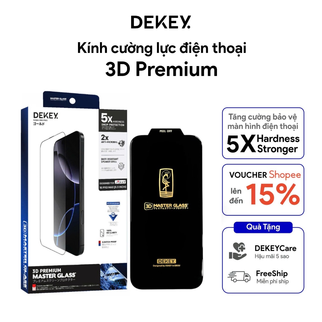 Dán Dễ Tại Nhà – DEKEY Master Glass 3D Premium Kính Cường Lực Cứng 10H ...