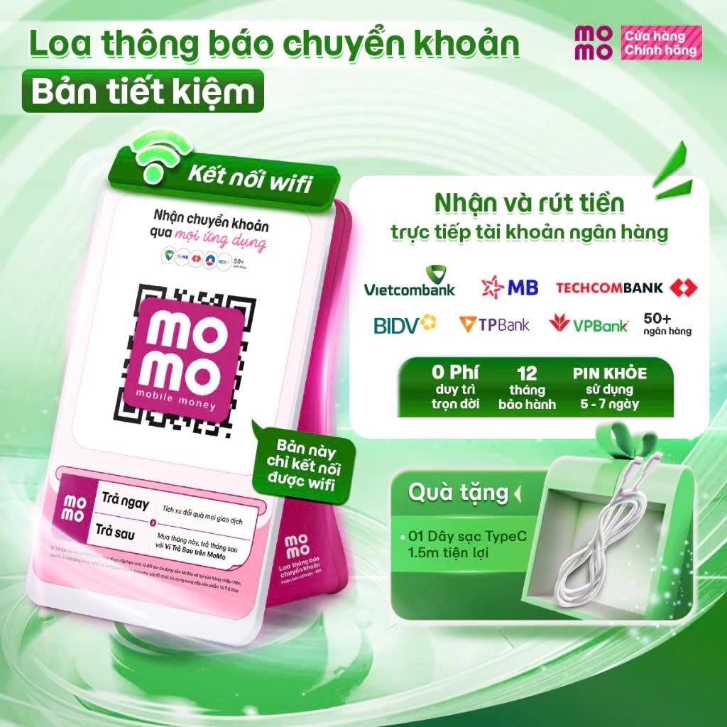 [ LOA MOMO - BẢN TIẾT KIỆM ] - Loa Đọc Thông Báo Giao Dịch MoMo - Kết nối Wifi- Bảo hành 12 ...