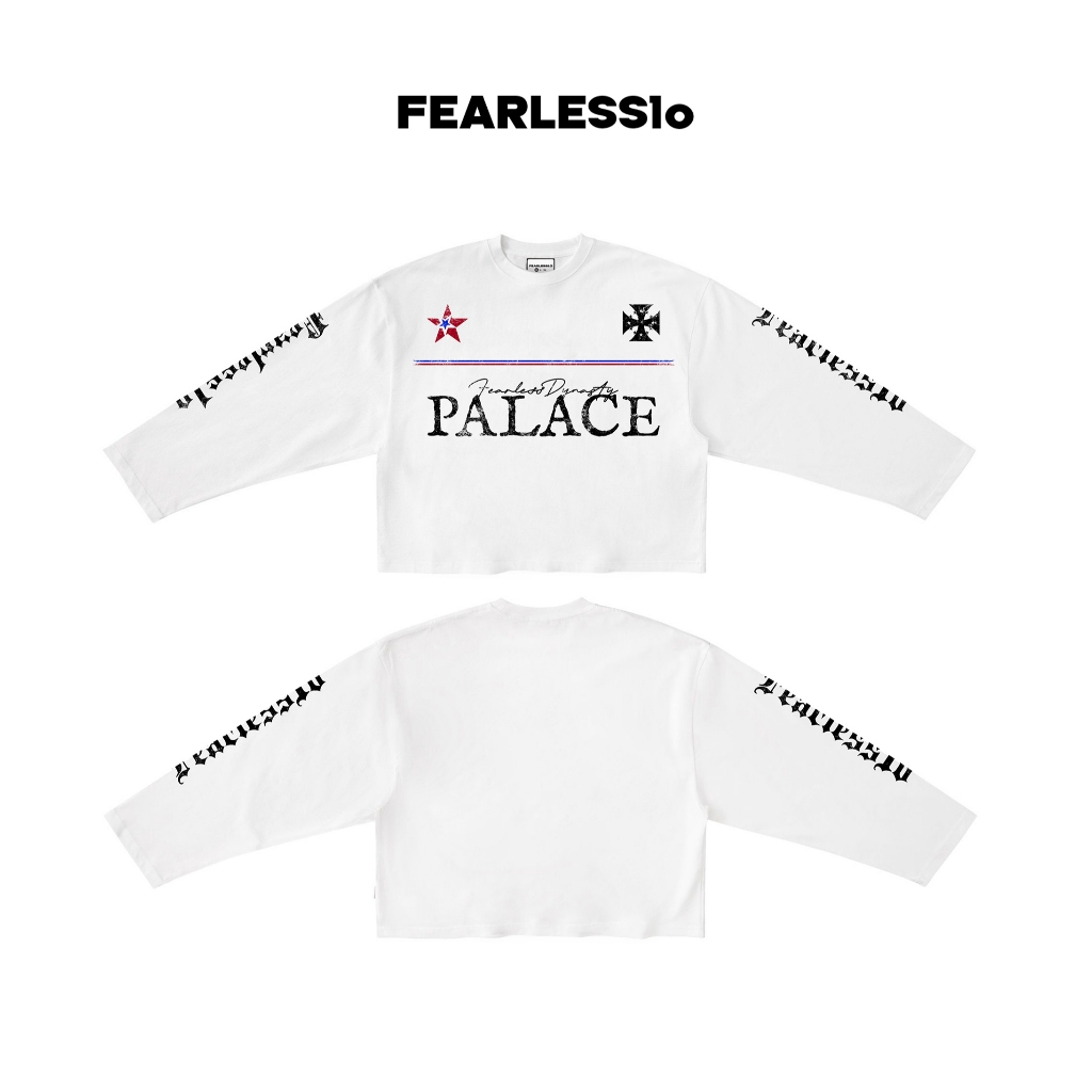 Áo Long Sleeve BOXY (Áo Thun Tay Dài) - Fearless Palace - White - FORM ...