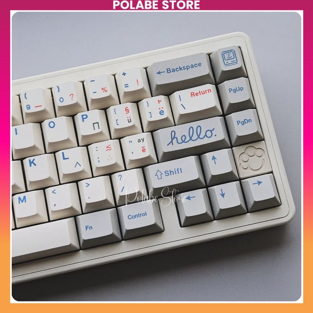 Keycap Retro Blue Greek Cherry Profile Keycap phong cách XMI PBT dyesub ...