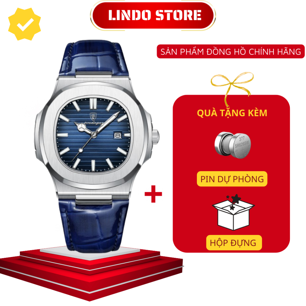 Đồng hồ nam chính hãng POEDAGAR chống nước P613 | Shopee Việt Nam