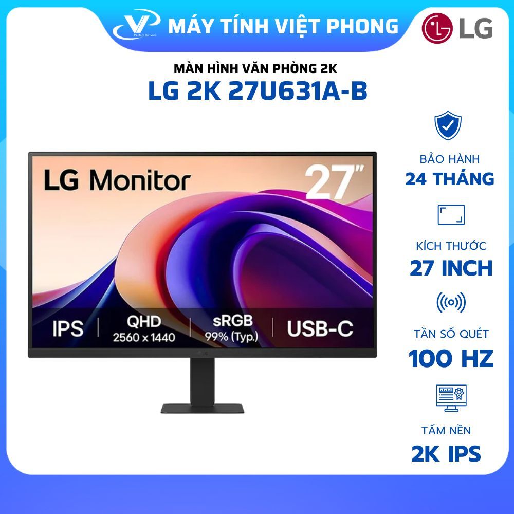 MÀN HÌNH 2K LG 27U631A-B (27 inch/2K/IPS/100-75Hz/5MS/350nits/HDMI+DP ...
