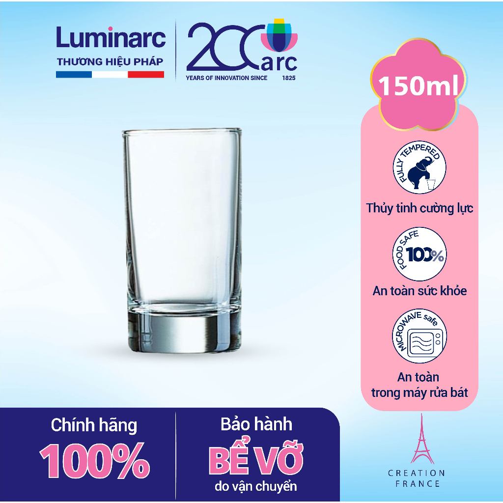 Bộ 6 cốc (ly) thủy tinh Luminarc Islande 150ml - 12829/E5878 | Hàng ...
