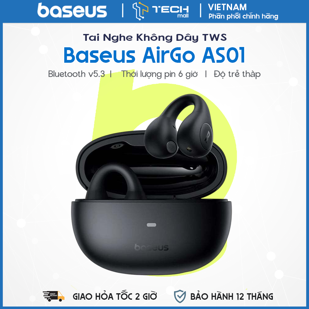 Tai Nghe Bluetooth Baseus AirGo AS01 Open-Ear TWS Earbuds (Bluetooth 5. ...