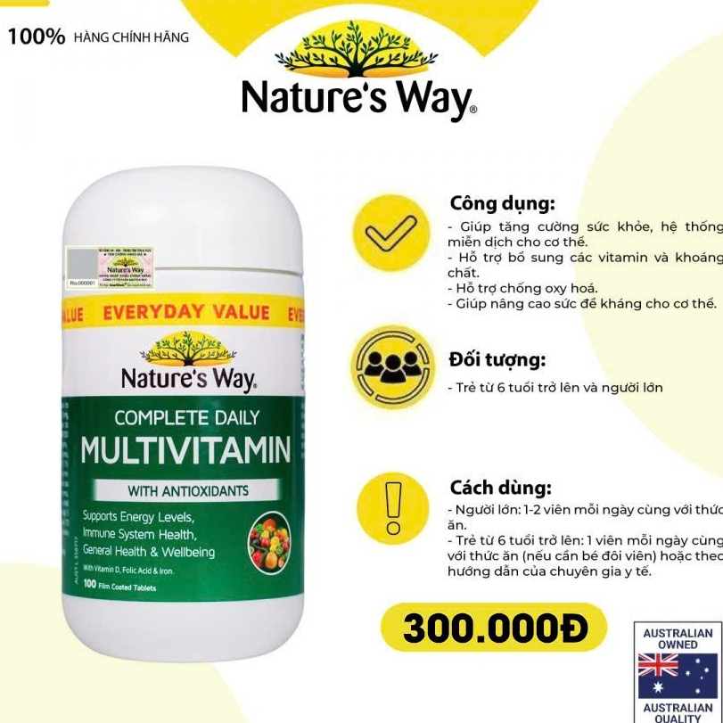 Multivitamin Healthy Care nature’s way complete daily multivitamin ...