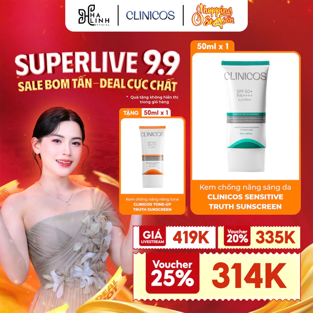 [Võ Hà Linh x CLINICOS] MUA 1 TẶNG 1 - KEM CHỐNG NẮNG CLINICOS TRUTH ...