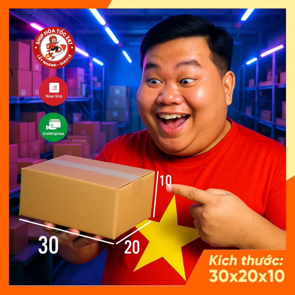 Hộp Carton 30x20x10 TVVN Box, Hộp Carton Đóng Hàng Cao Cấp (100 Hộp ...