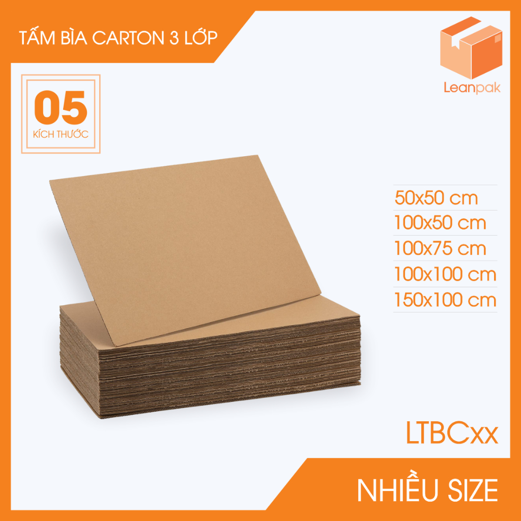 Combo 5 tấm bìa carton 3 lớp nguyên tấm cứng cáp - Bìa gói hàng, bìa mô ...