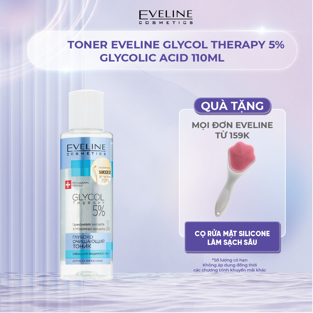 Toner Eveline Glycol Therapy 5% Glycolic Acid giảm và ngừa mụn, làm da ...