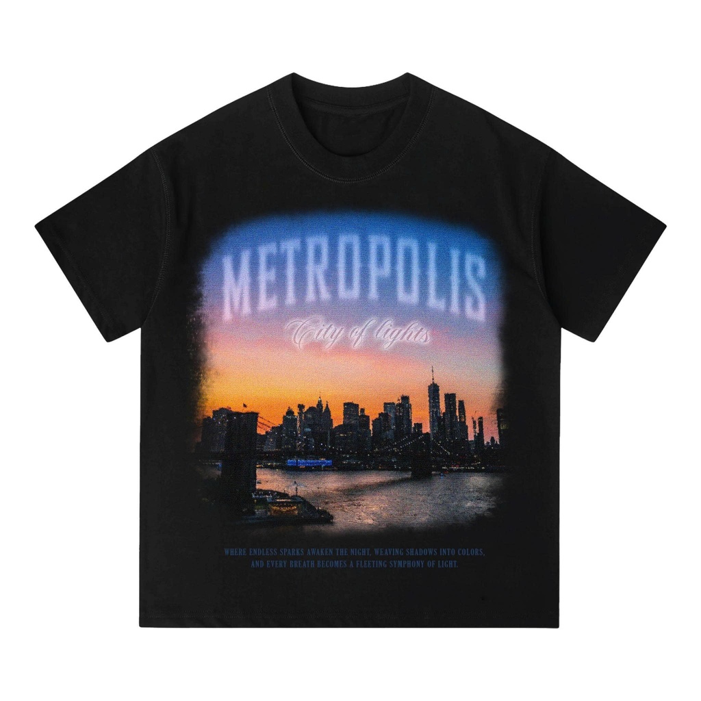 Áo Thun Boxy Local Brand - Skyline Sunset - Form Boxy - 100% Cotton ...