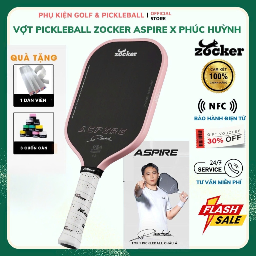 ( HÀNG CHÍNH HÃNG ) VỢT PICKLEBALL ZOCKER ASPIRE x PHÚC HUỲNH - SIÊU ...
