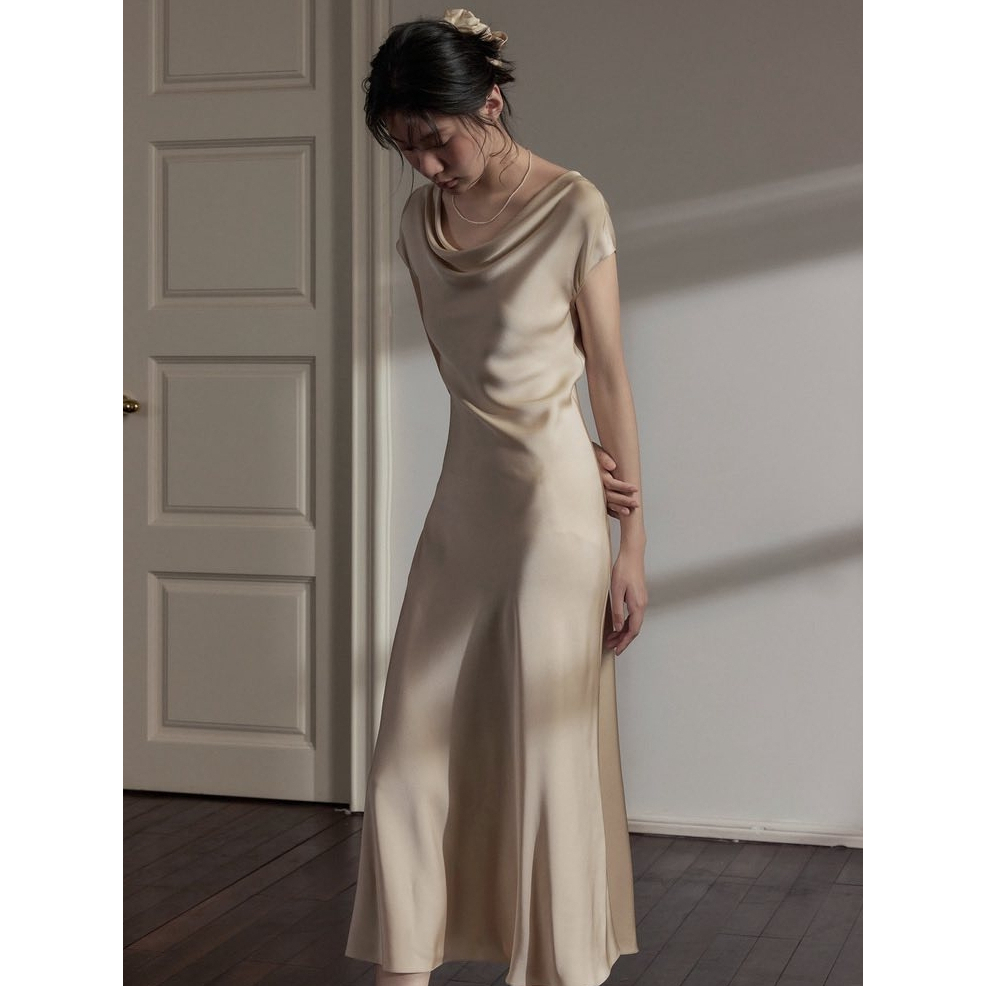 Đầm lụa cổ đổ cho Nữ - Be You - V3150 | Shopee Việt Nam
