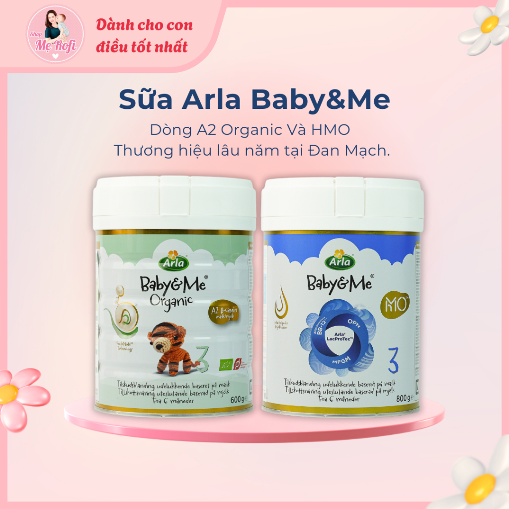 Sữa Arla HMO 800gr ,Sữa Arla Organic A2 600gr Baby&me đủ số 1, 2, 3 ...