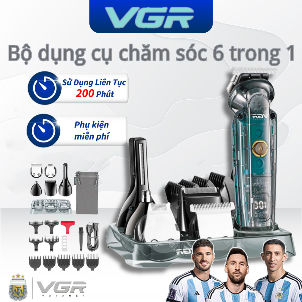 Máy Tông Đơ VGR V-102 Đa Năng 6in1 – Cắt Tóc, Cạo Râu, Tỉa Lông Mũi, Tông Đơ Vùng Kín,USB ...