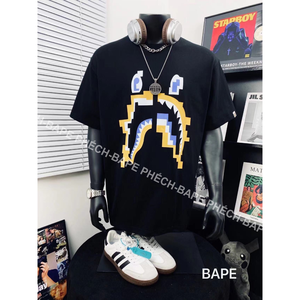 ÁO THUN BAPE DIGITAL SHARK FORM RỘNG NAM NỮ UNISEX VẢI COTTON CAO CẤP ...
