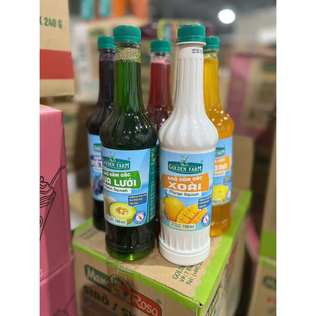SYRUP ĐẬM ĐẶC GOLDEN FARM ĐỦ MÙI CHAI 700ML | Shopee Việt Nam