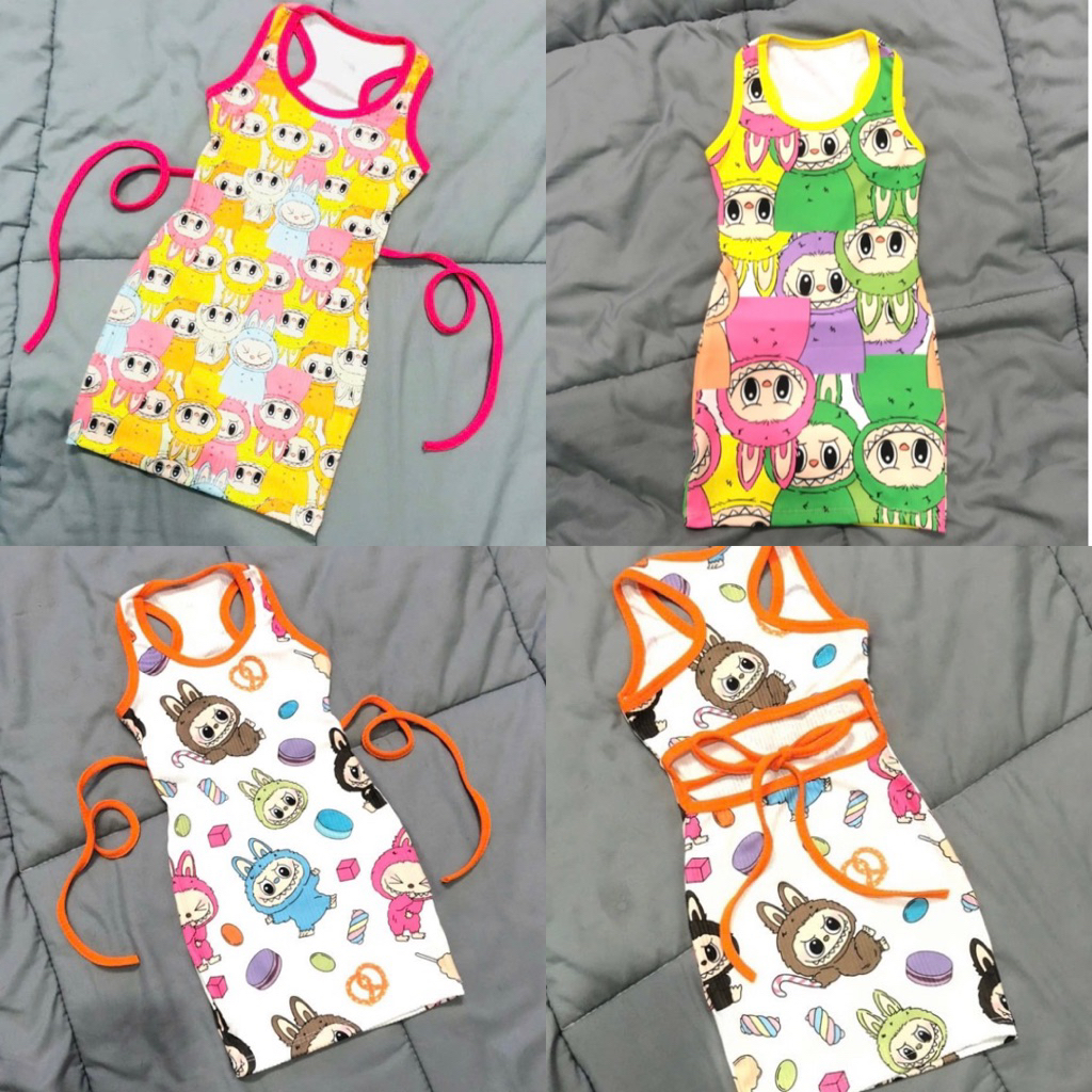 body ba lỗ khoét lưng hở eo in chuyển nhiệt hình LABUBU | Shopee Việt Nam