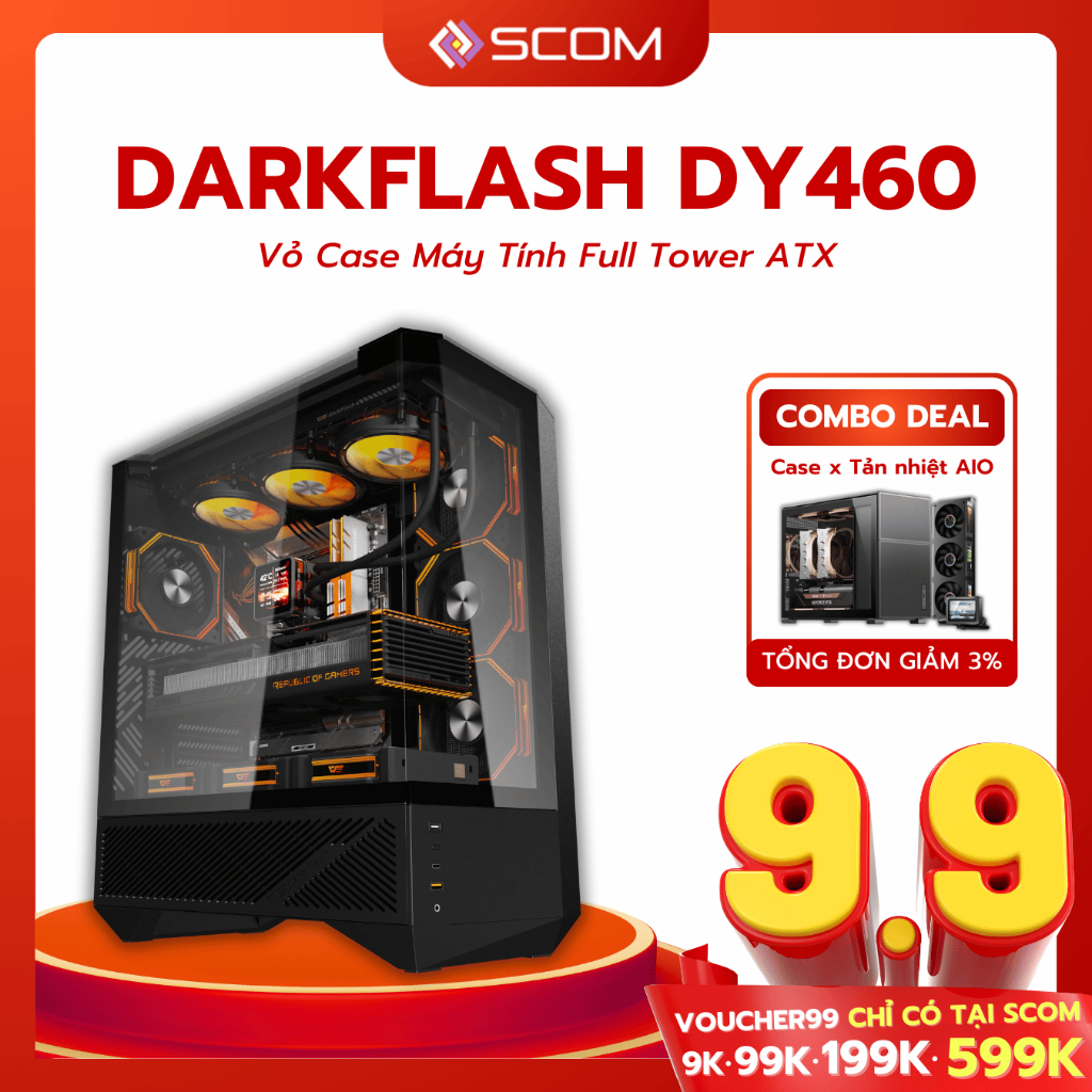 Vỏ Case PC Darkflash DY460 Case Máy Tính ATX Full Tower Hai Mặt Kính ...
