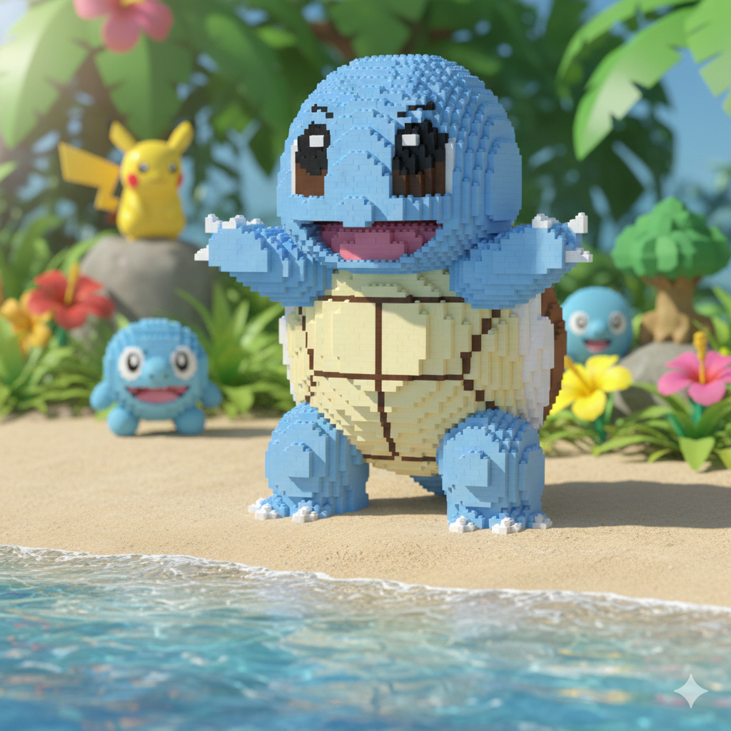 Đồ Chơi Lắp Ráp Mô Hình Pokémon rùa kini cấp 1 Squirtle Zenigame Nano ...