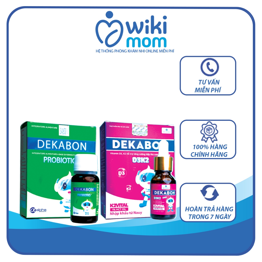 Combo 2 Vitamin và Men vi sinh DEKABON D3k2 + DEKABON Probiotici hộp ...