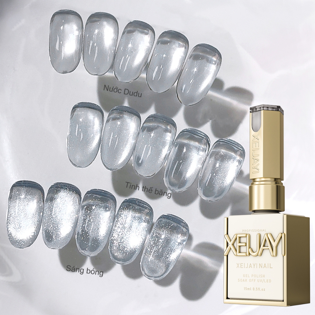 XEIJAYI 15ml mới siêu sáng bóng tinh thể băng lấp lánh mắt mèo từ tính ...