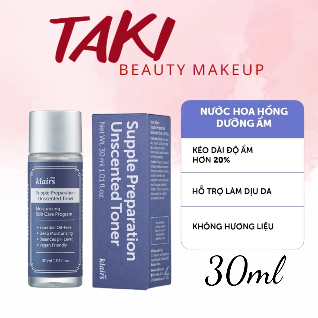 [ Mini 30ml ] Nước Hoa Hồng Cấp Ẩm , Làm Dịu Da Dear Klairs Supple ...
