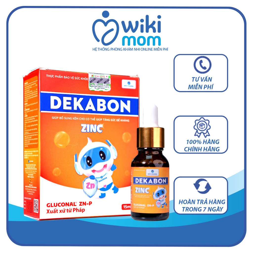 Dekabon ZinC 15ml - Bổ sung kẽm, tăng cường sức đề kháng, trẻ ăn ngon ...