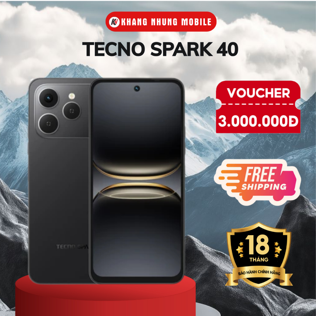 Điện thoại TECNO SPARK 40 (6GB/128GB) - Màn hình 6.67" 120Hz | Pin 5200 mAh | Loa kép | NFC ...