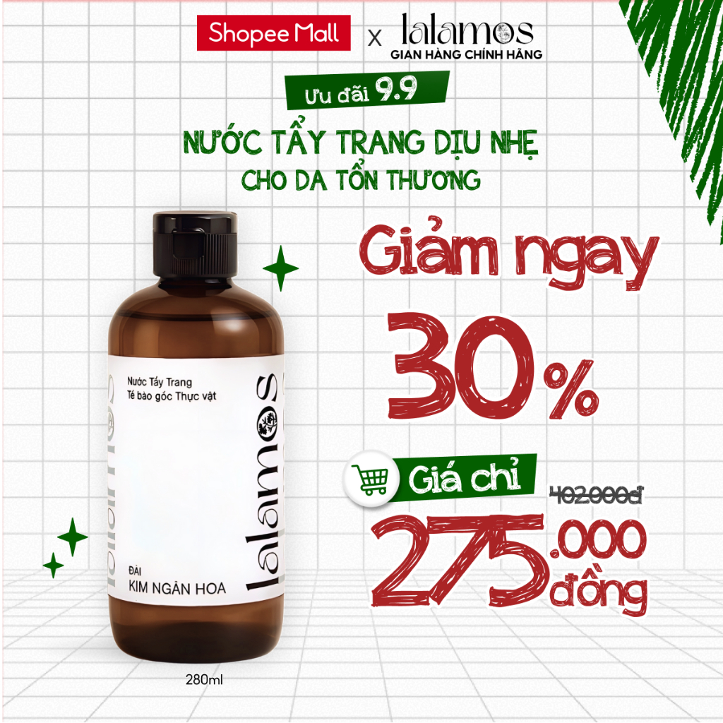 Nước Tẩy Trang Lalamos Đài Kim Ngân Hoa Sạch Sâu 280ml | Shopee Việt Nam