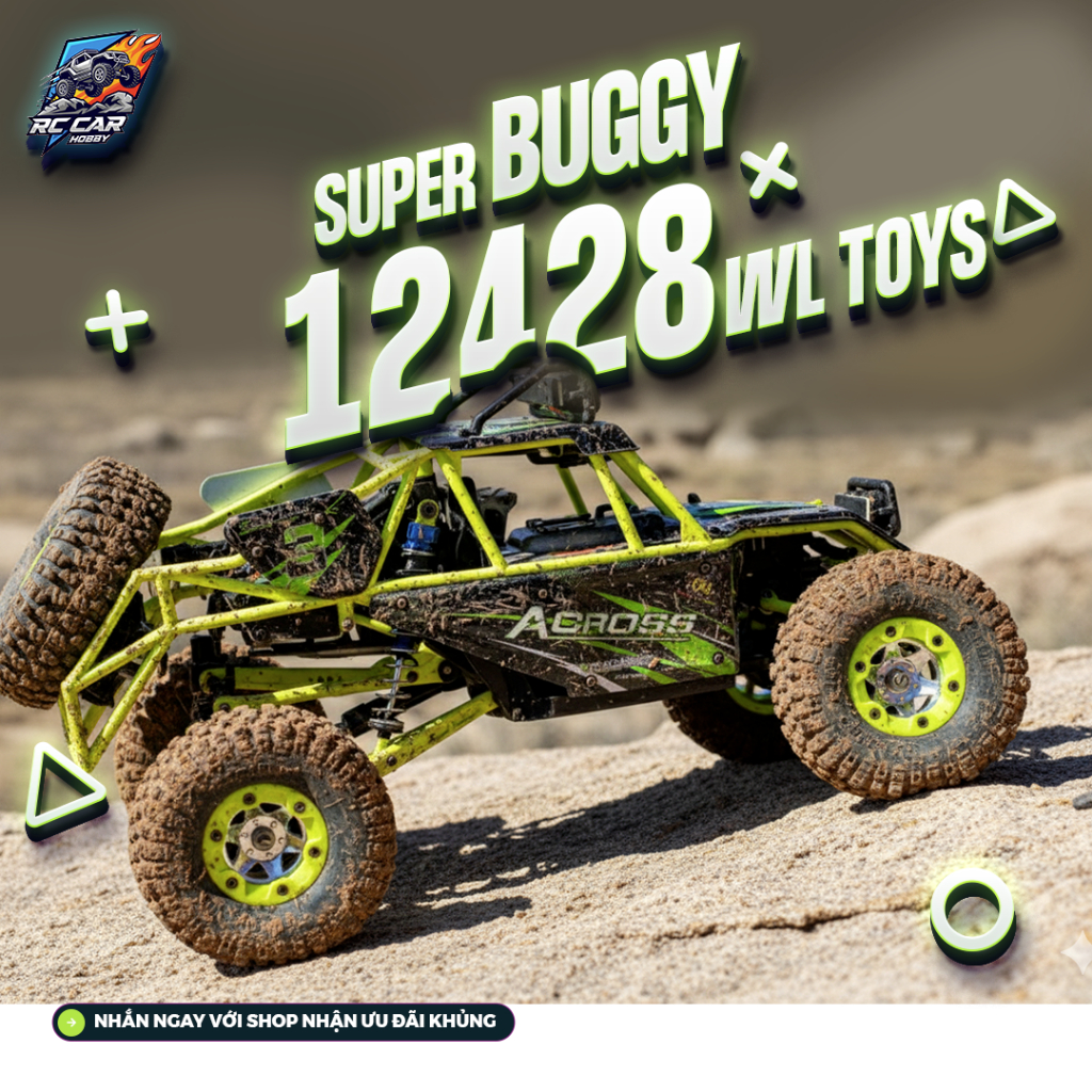 Xe RC WLtoys 12428 Tốc Độ Cao 50km/h Địa Hình 4WD Chống Nước Tỉ Lệ 1:12 ...