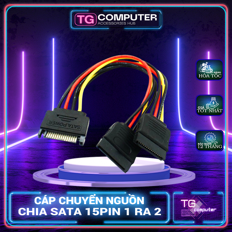 Loại Tốt - Cáp nguồn sata chia 1 ra 2- Cáp sata chia cổng sata - SATA ...