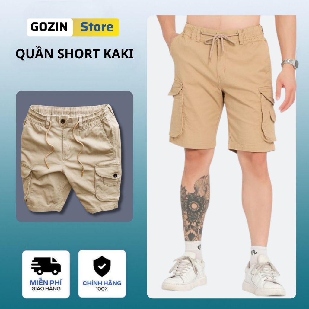 Quần Short Kaki Túi Hộp Nam GOZIN STORE - Vải Kaki Cotton Co Giãn ...