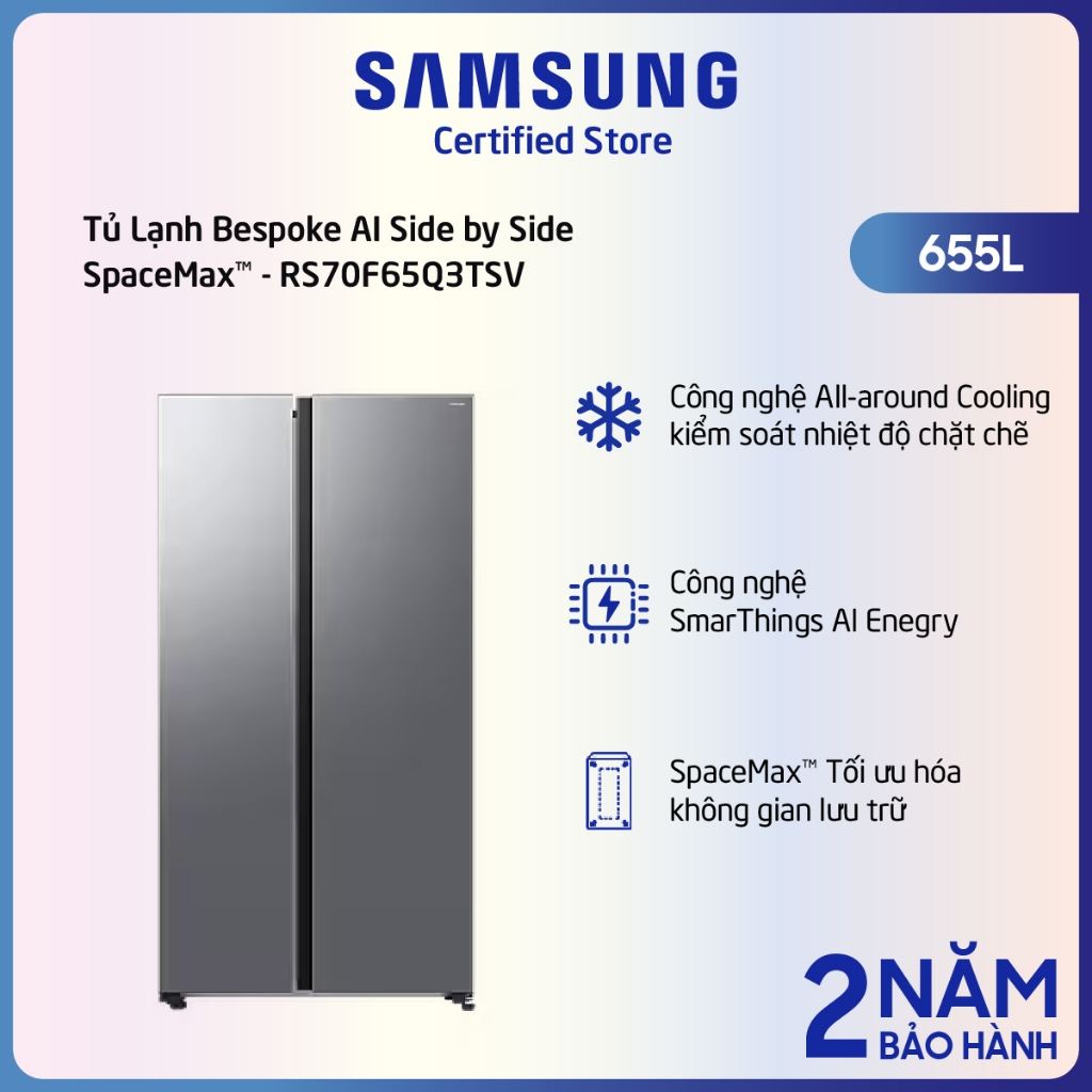 [MODEL 2025] Tủ lạnh Samsung 655L SBS RS70F65Q3TSV - SHOP miễn phí GIAO ...