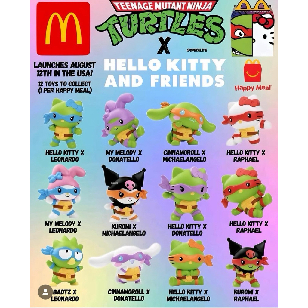 Mô Hình Ninja Turtles X Hello Kitty Quà Tặng Mcdonalds 2025 | Shopee ...