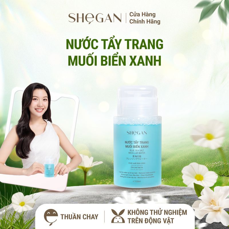 SHeGAN Nước Tẩy Trang Muối Biển Xanh 150ml - Làm Sạch Lớp Trang Điểm ...