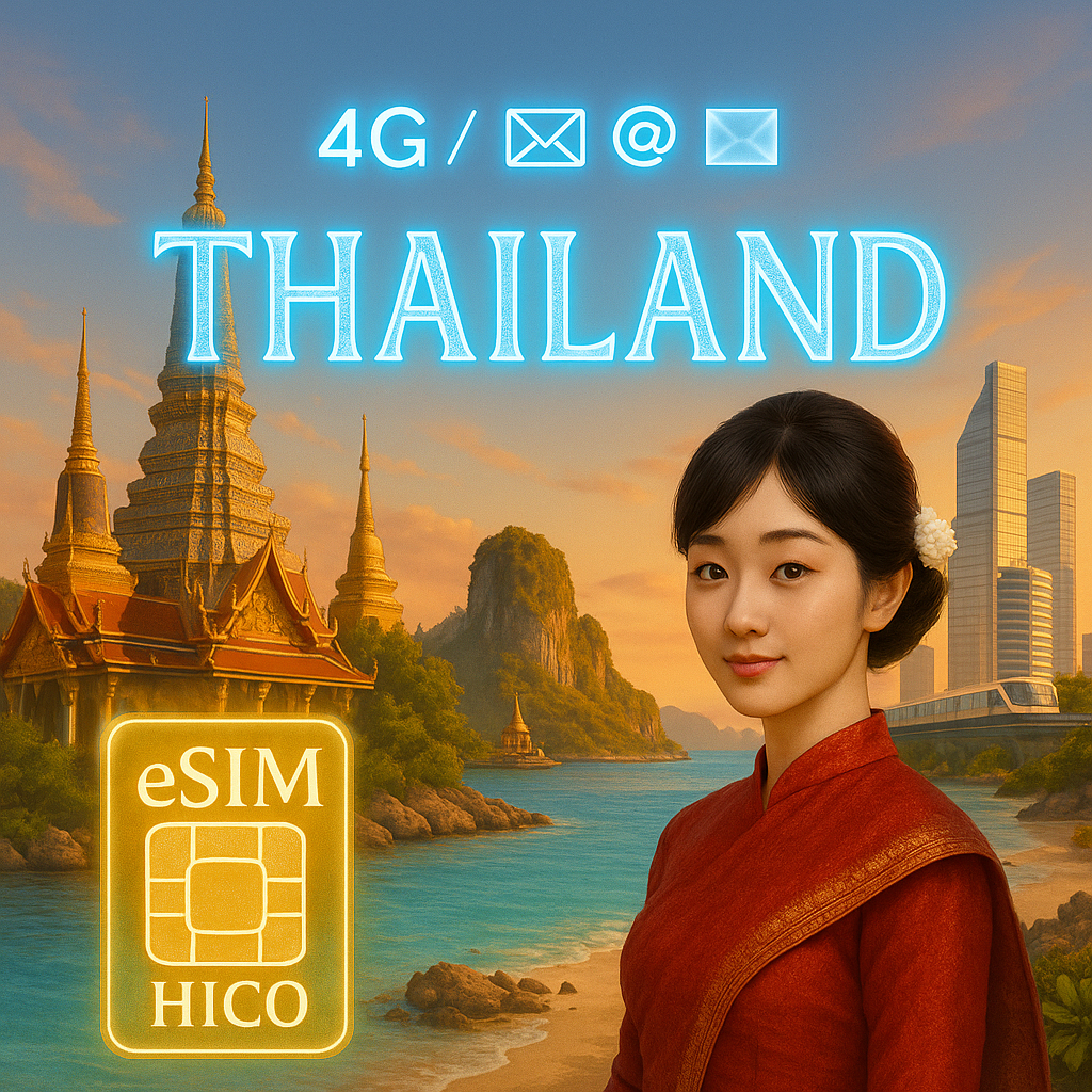 SIM DU LỊCH THÁI LAN tốc độ cao 4G/5G, Có eSIM HICO nhận mã QR nhanh ...