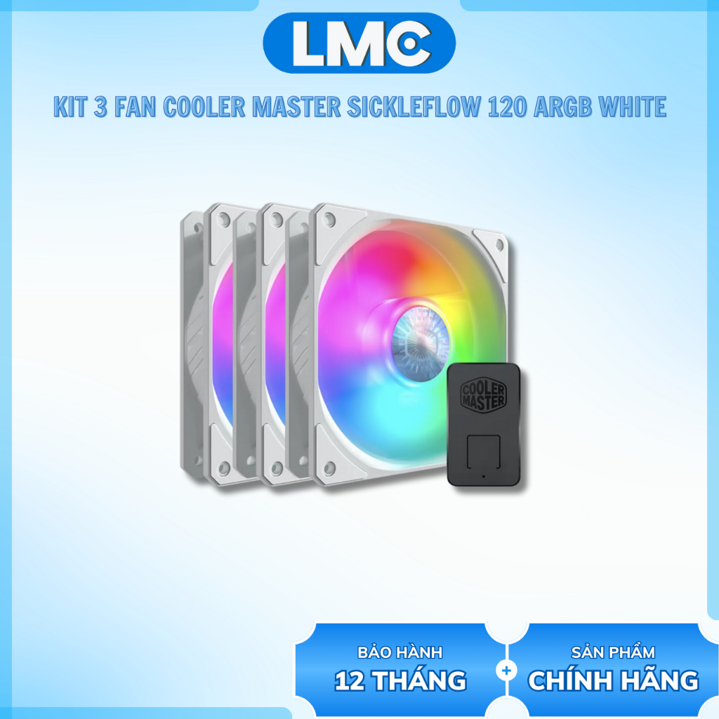 Kit Fan Cooler Master SICKLEFLOW 120 ARGB WHITE EDITION ( Pack 3 ...
