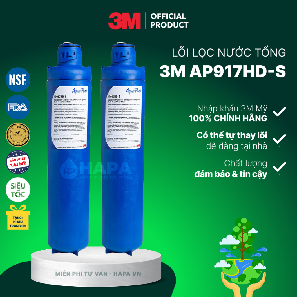 Lõi Lọc Nước 3M AP917HD-S Chính Hãng 3M Mỹ - Thay Cho Máy Lọc Tổng Đầu ...