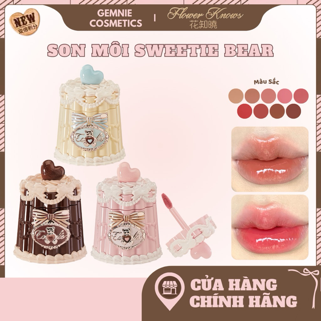 Son Môi FLOWER KNOWS The Sweetie Bear - Bộ Sưu Tập Mới | Shopee Việt Nam
