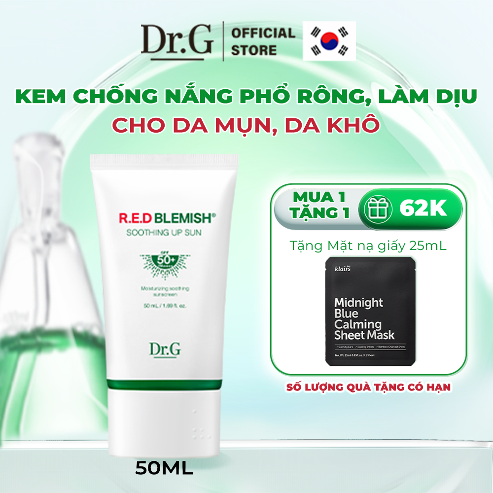 Kem Chống Nắng Dr.G Phổ Rộng Cho Da Mụn R.E.D Blemish Soothing Up Sun SPF50+ PA++++ 50ml Chống ...